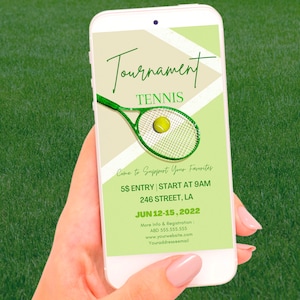 Tennis Tournament Sports Game Party Digital Invitation Template, Tennis ...