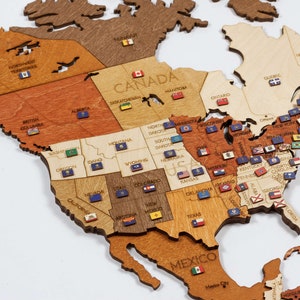 Wooden World Flags (346 Pieces) Stickable - Countries, States - Push ...