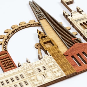 London Landmarks Wooden Wall Panel - Wall Decoration Art for Living ...