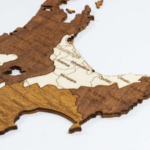 Wooden Map of New Zealand Engraved Cities, Roads, Borders Large ...