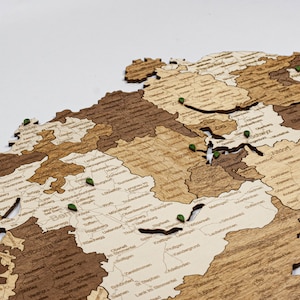 Wooden Map of Switzerland Wall Decoration, Very Detailed, Engraved ...