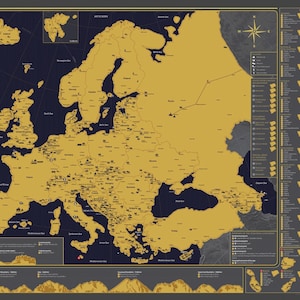 Europe Scratch off Map A1 Size (84.1cm X 59.4cm) 300+ Scratchable ...