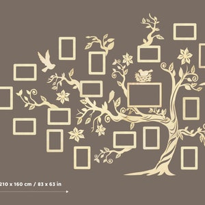 Wooden Family Tree With 23 Picture Frames 210x160cm / | Etsy Australia