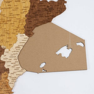 Wooden Map of Spain – Engraved Cities, Roads, Borders - Large ...