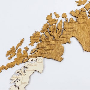 Wooden Map of Norway – Engraved Cities, Roads, Borders - Large ...