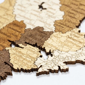 Wooden Map of Sweden – Large Multicolour 3D Wall Decoration Art for ...