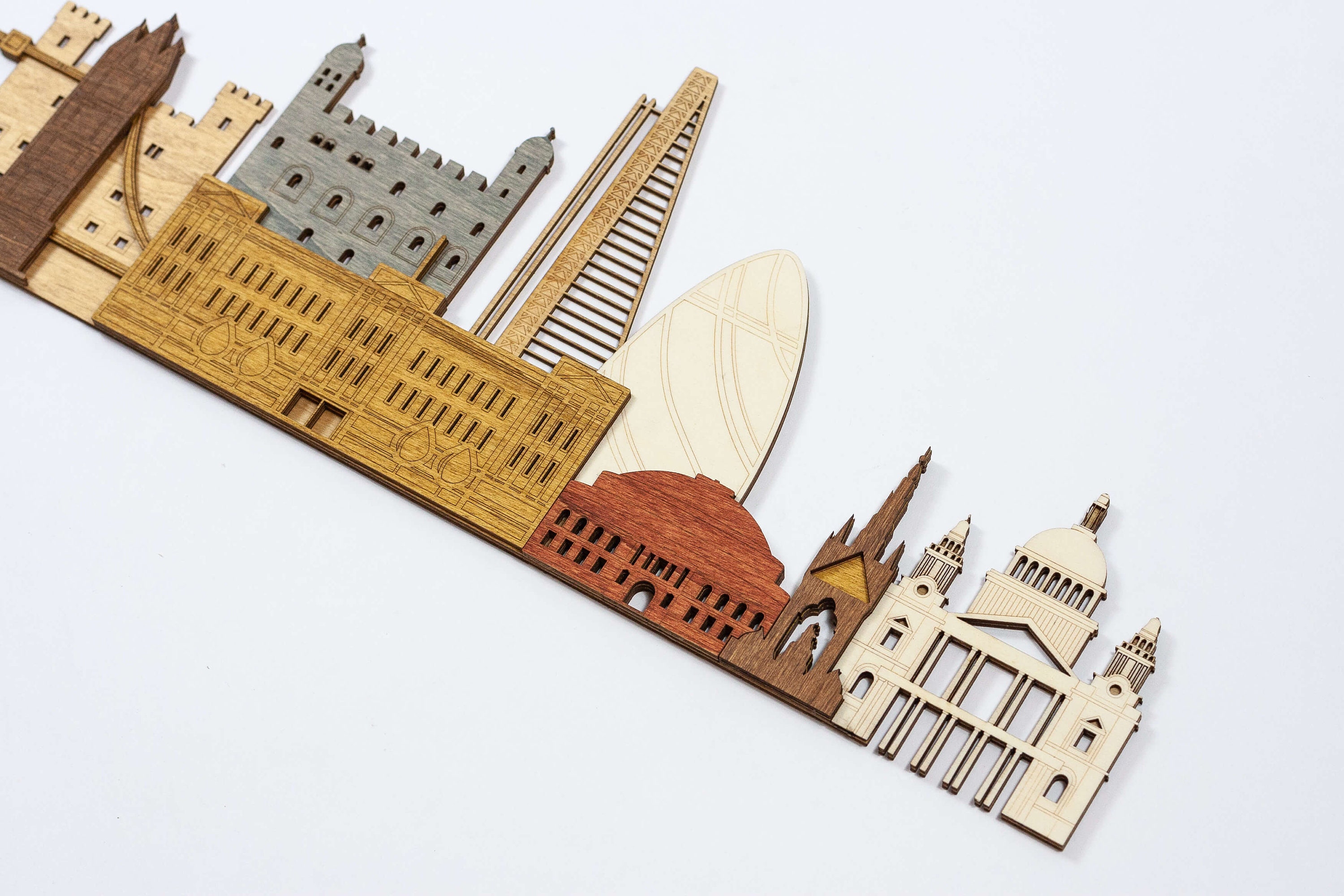 London Landmarks Wooden Wall Panel - Wall Decoration Art for Living ...