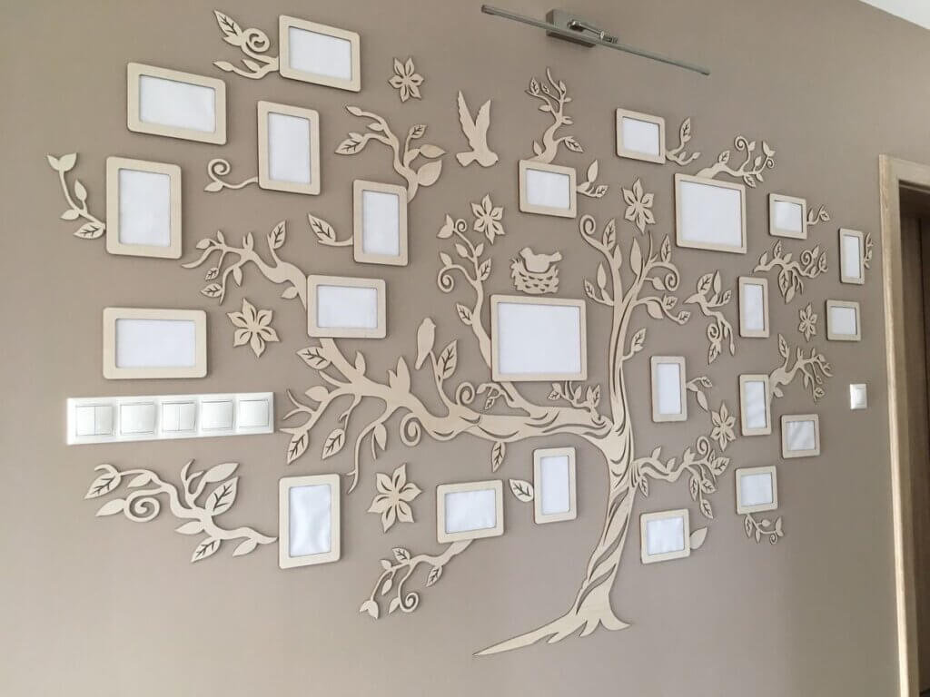 Wooden Family Tree With 23 Picture Frames 210x160cm / | Etsy Australia