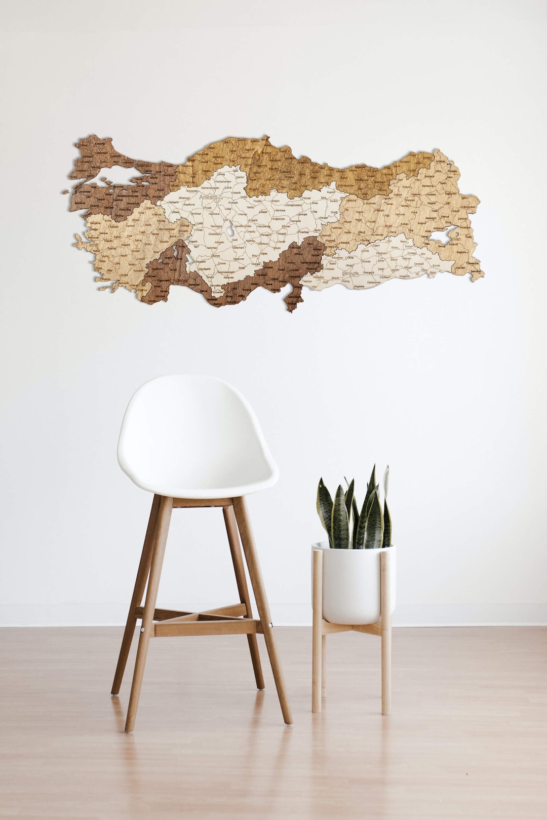 Turkey Wooden Map – Engraved Cities, Roads, Borders - Large Multicolor ...