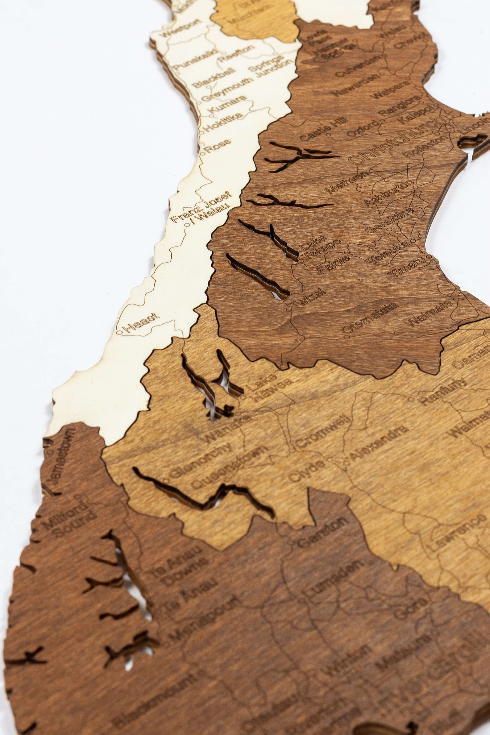 Wooden Map of New Zealand Engraved Cities Roads Borders - Etsy