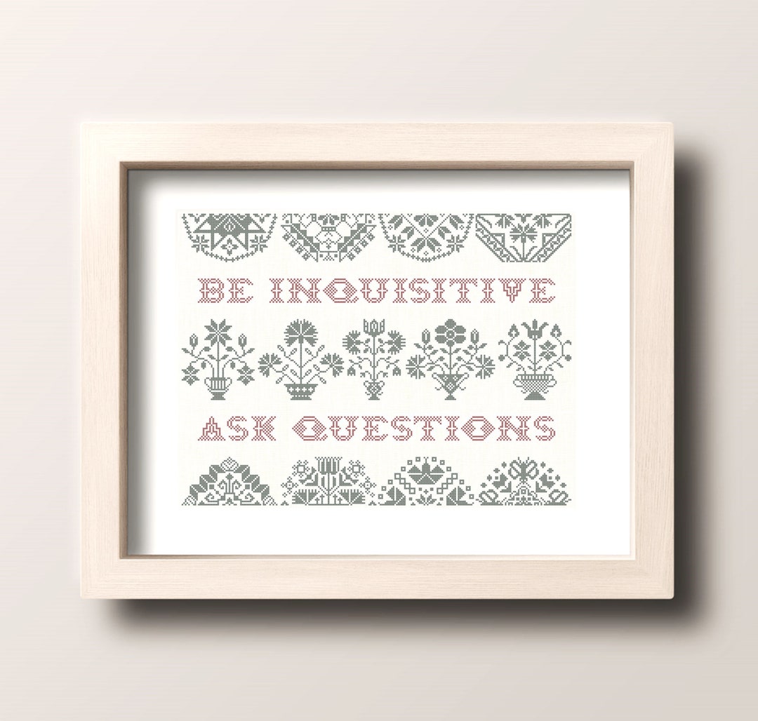 Be Inquisitive Cross Stitch Pattern: Quaker Medallion Design (PDF ...