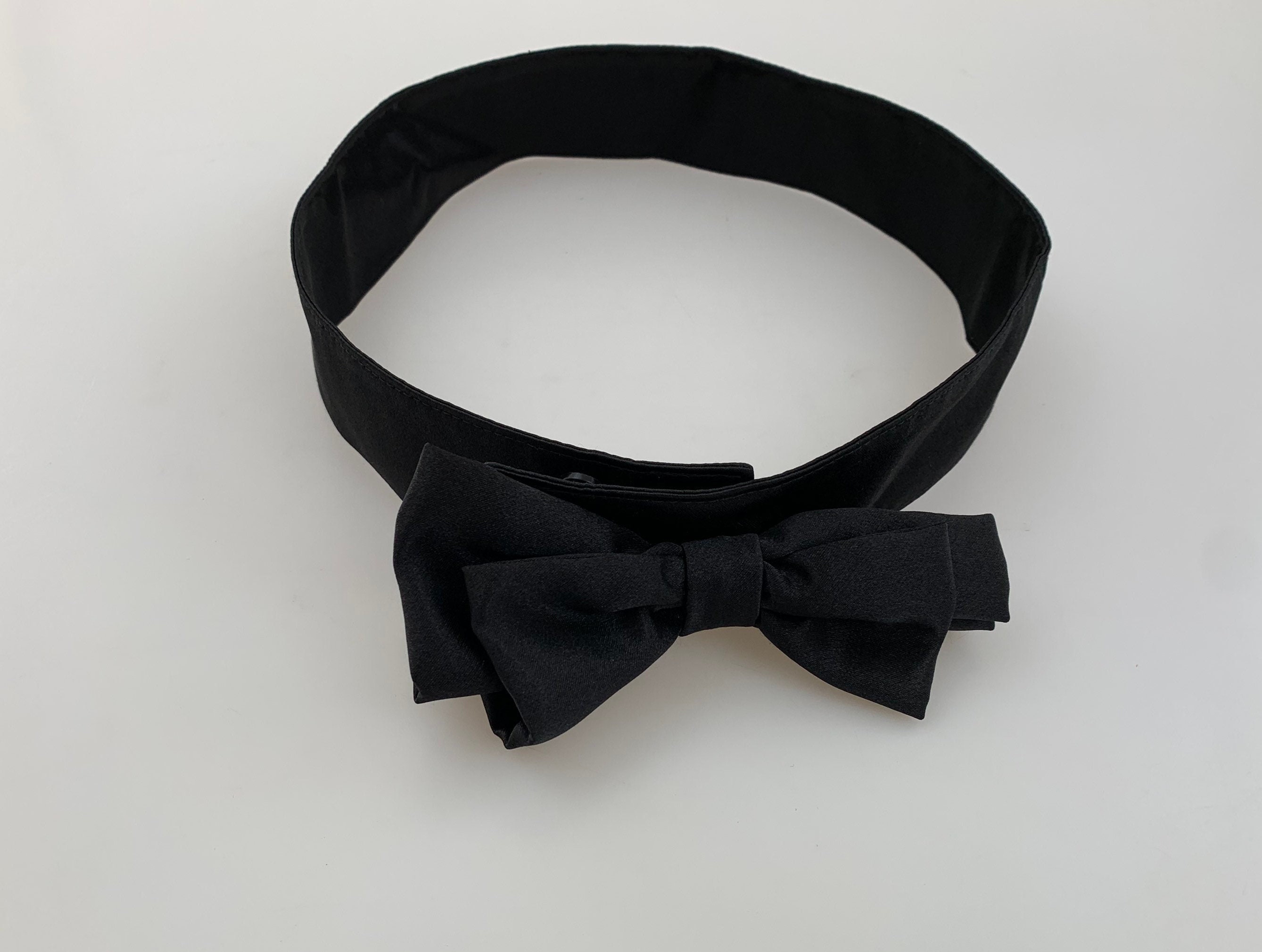 Black Bow Belt Handmade Waist Belt Evening Belt Satin Polyester Dress ...