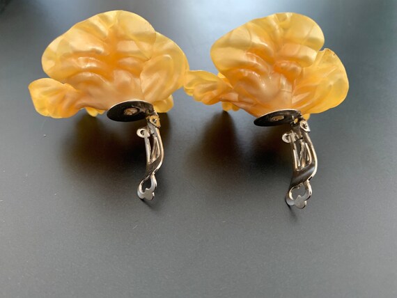 Vintage W Germany Celluloid Clip-on Earrings Art Dec… - Gem