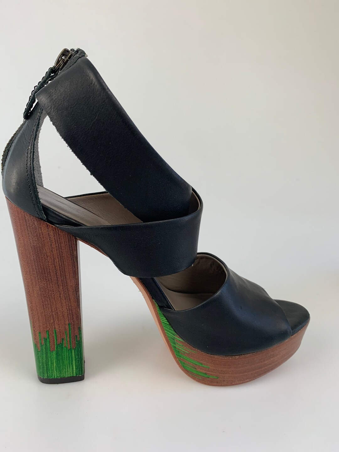 High Heel Ankle Lace Strap Sandals With Zipper SKIN by FINSK Designer ...