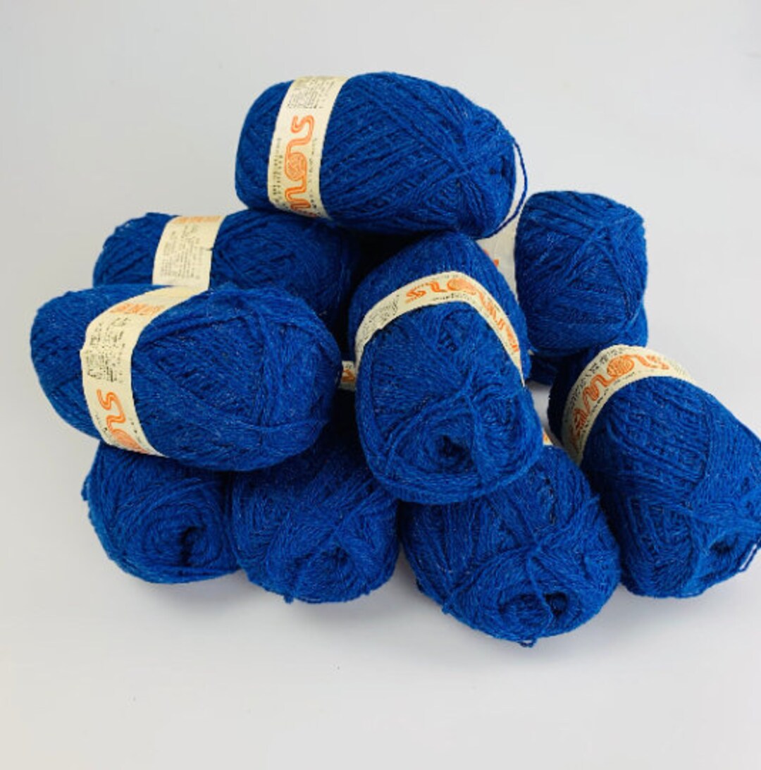 Knitting Wool Yarn Royal Blue Knitting Wool Yarn Latvian 1990s Wool ...