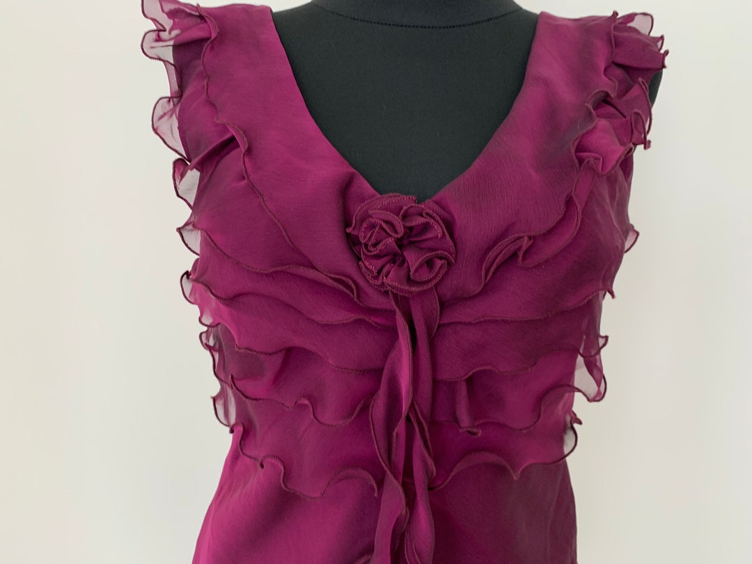 Purple Ruffled Blouse Gatsby Style 1920s Vintage Formal Purple Blouse ...