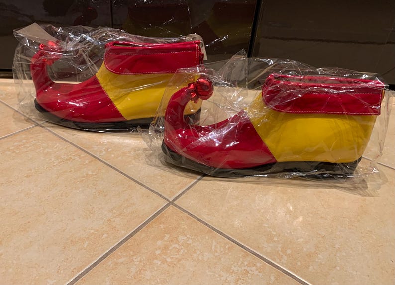 Funny Clown Shoes Costume – Red PU Clown Boots for Halloween, Circus ...