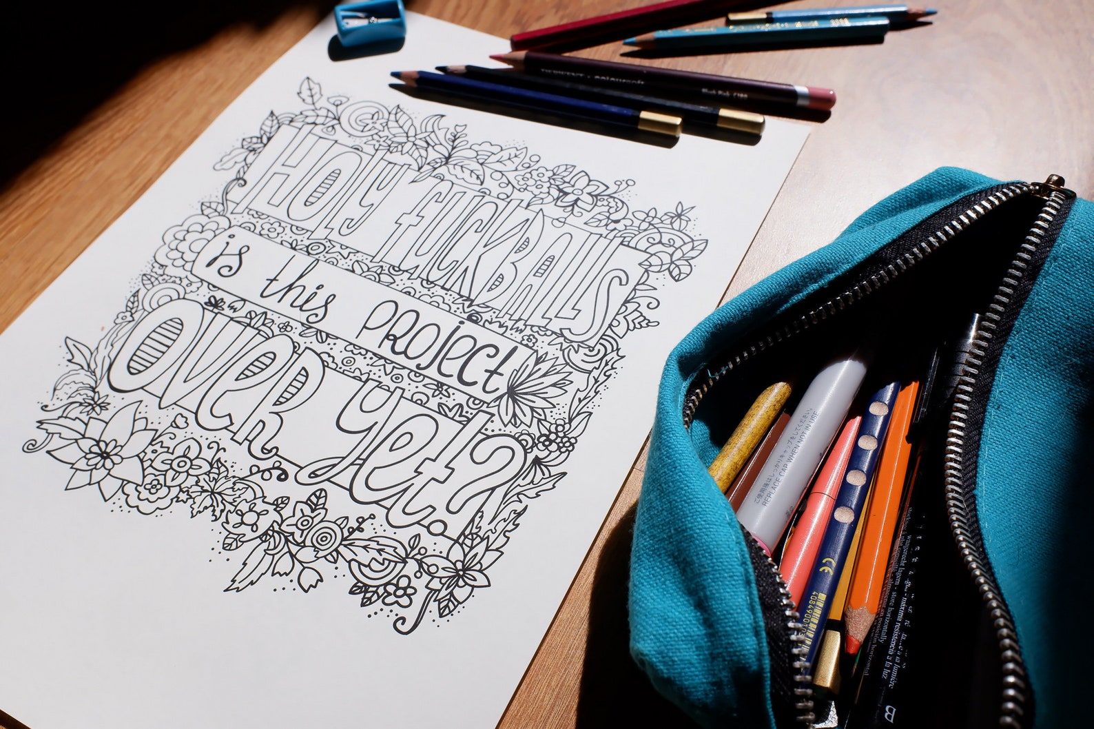 I Hate My Job Digital Coloring Pages, Printable Coloring Book,swear ...