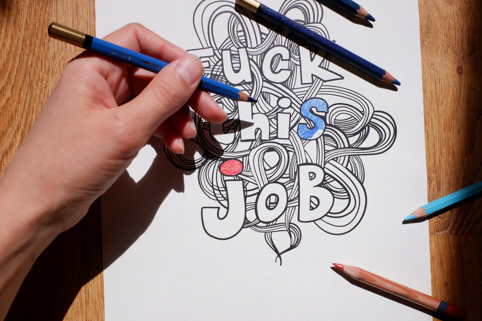 Buy I Hate My Job Digital Coloring Pages, Printable Coloring Book,swear ...