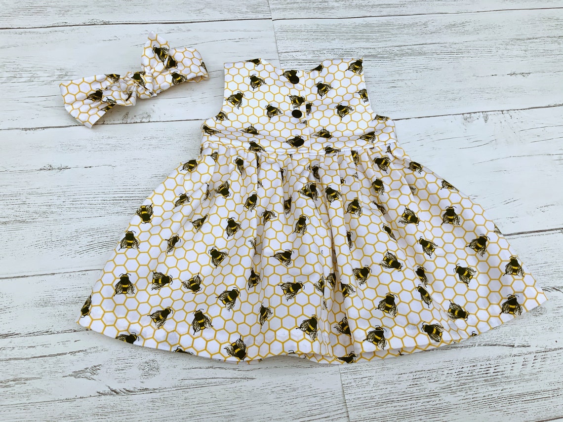 Bumble Bee baby dress Girls honey bee dress girls clothing | Etsy
