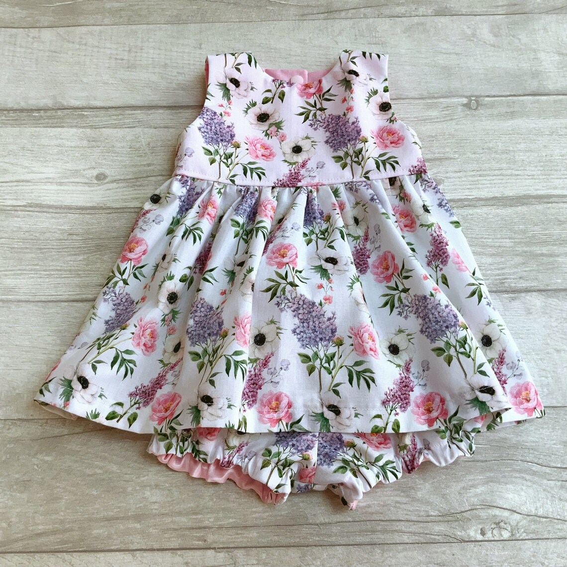 Girls Summer Floral Dress Matching Bloomers and Headband - Etsy