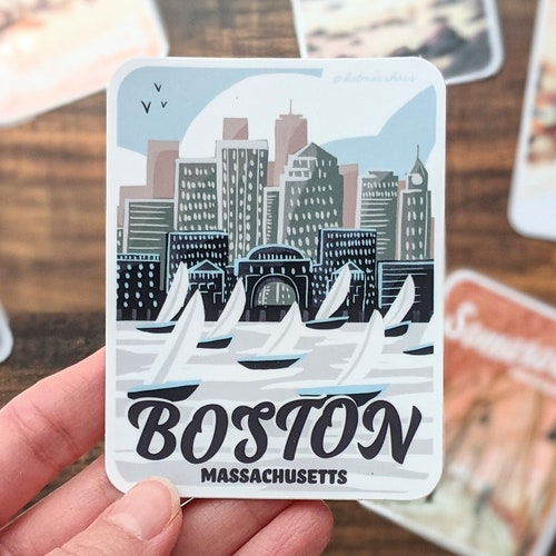 Boston Harbor Sticker Massachusetts Boston Souvenir - Etsy