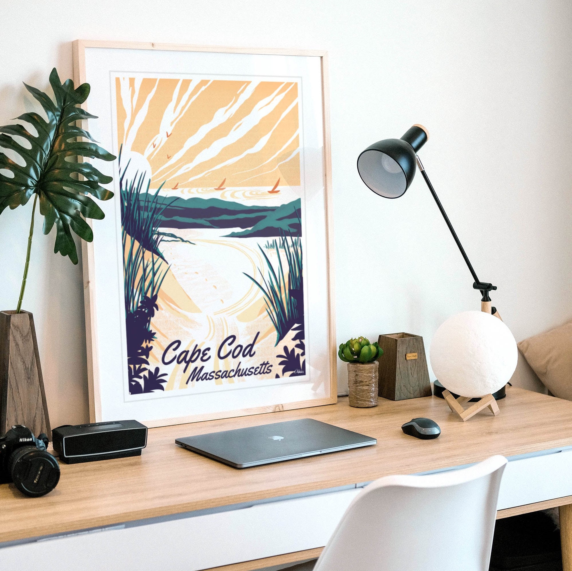 Cape Cod Illustration Cape Cod Travel Poster Beach | Etsy