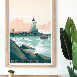 Bug Light Park, South Portland, Maine Print - Etsy