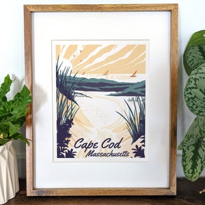 Cape Cod Illustration Cape Cod Travel Poster Beach Illustration - Etsy