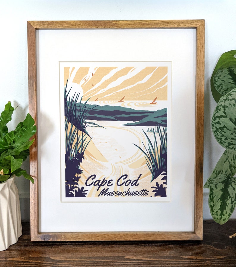 Cape Cod Illustration Cape Cod Travel Poster Beach - Etsy