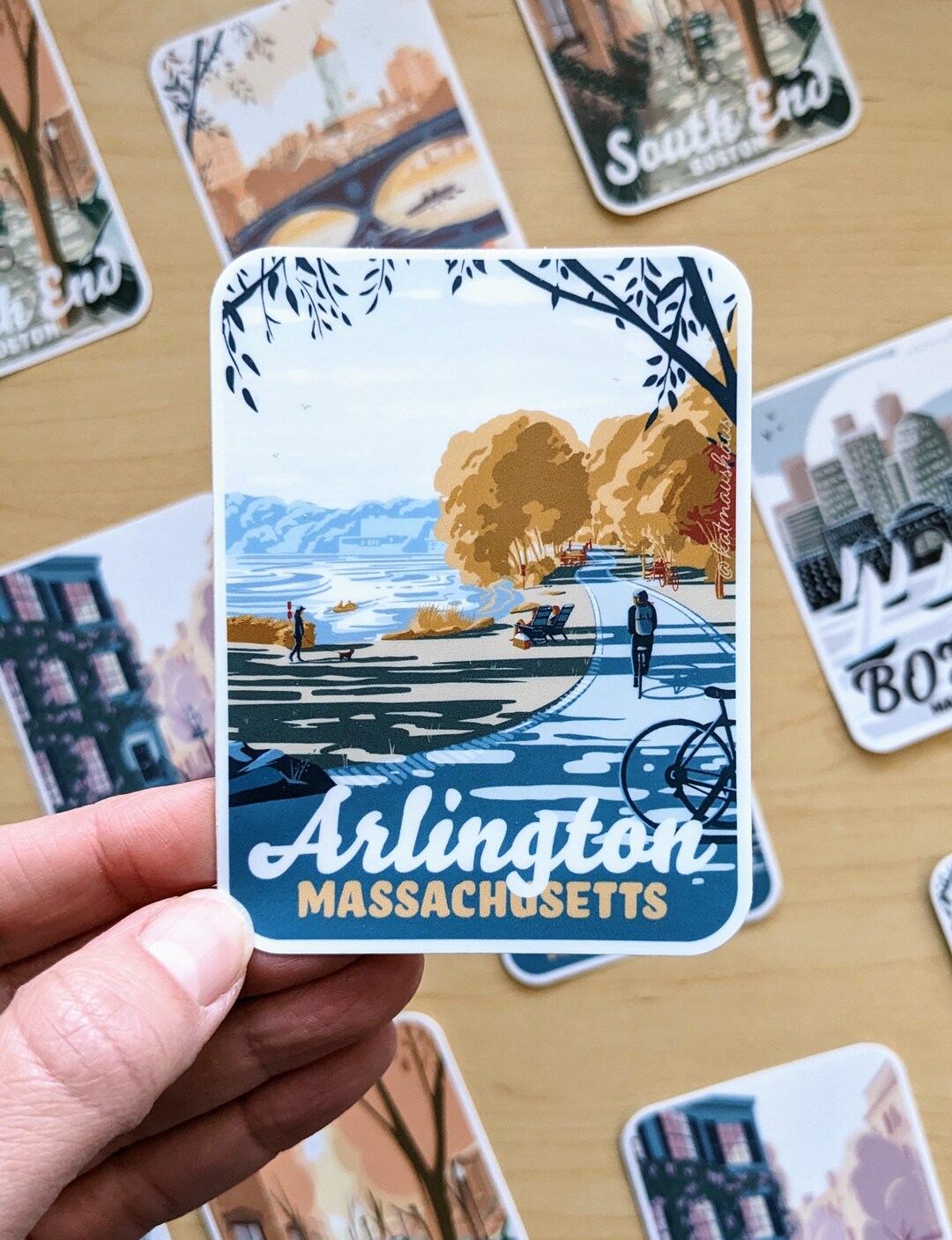 Arlington, Massachusetts Sticker - Vinyl Sticker - Etsy
