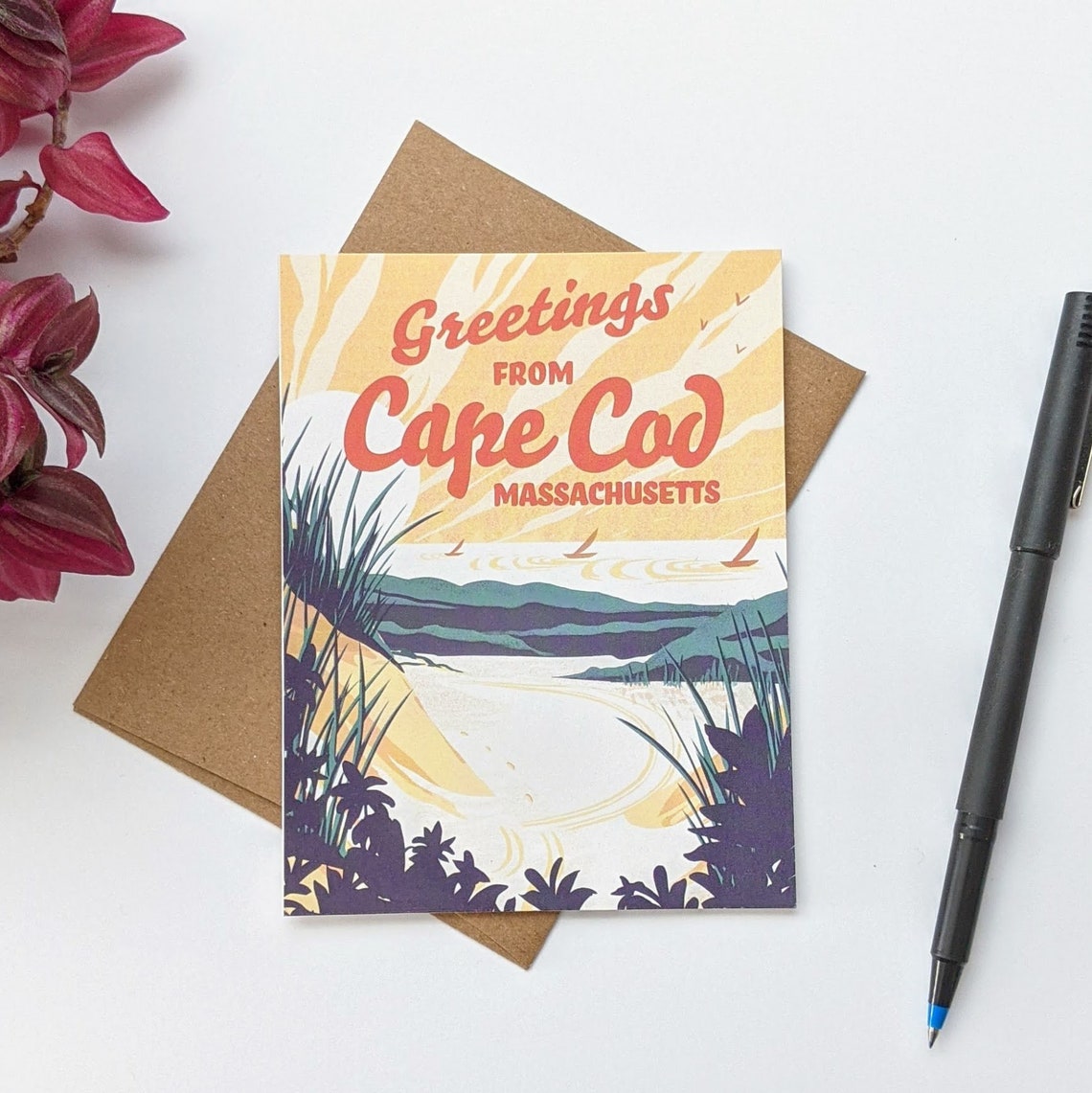 Greetings From Cape Cod Card Greeting Card Blank Inside - Etsy Hong Kong