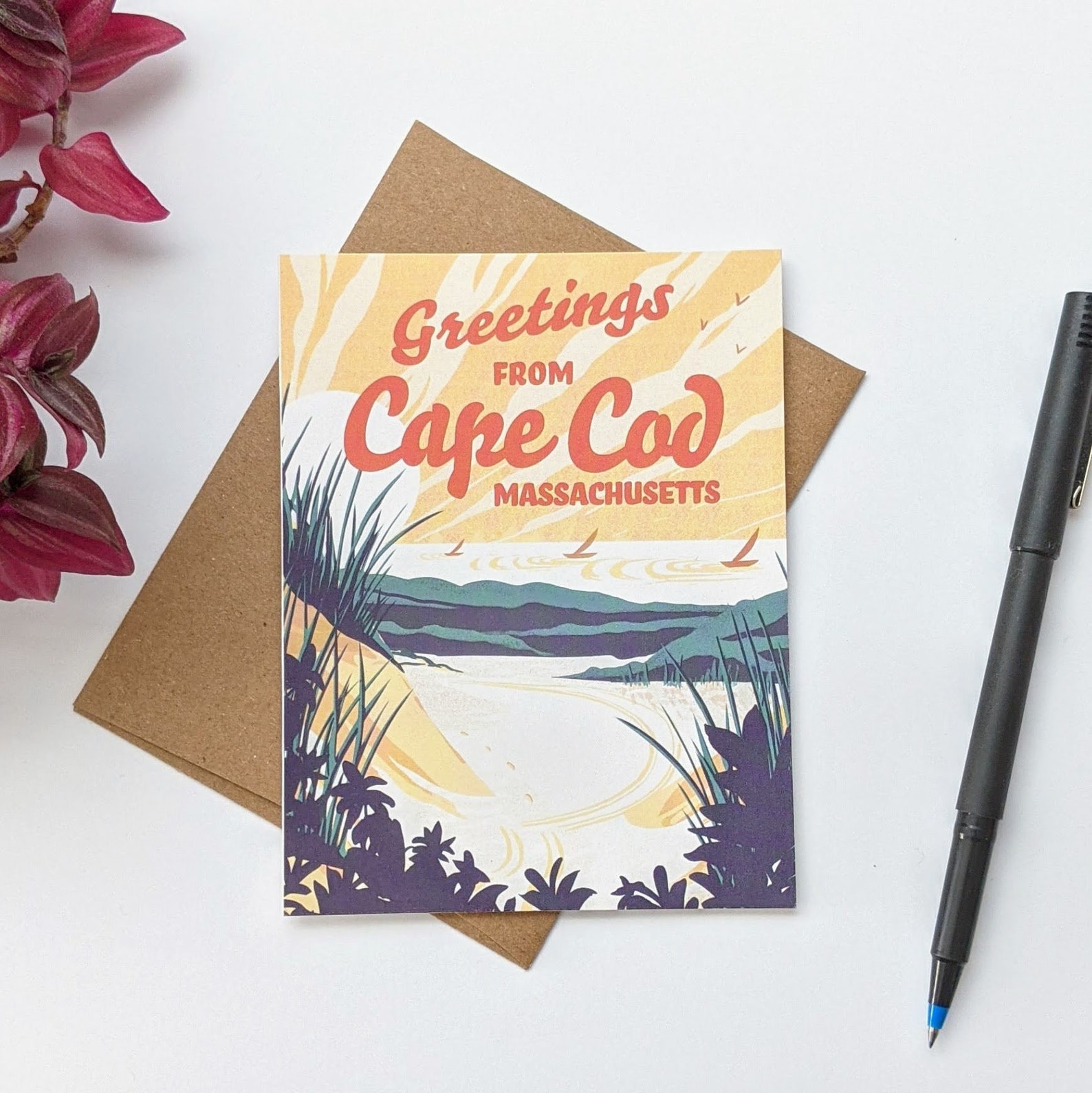 Greetings From Cape Cod Card Greeting Card Blank Inside - Etsy Hong Kong