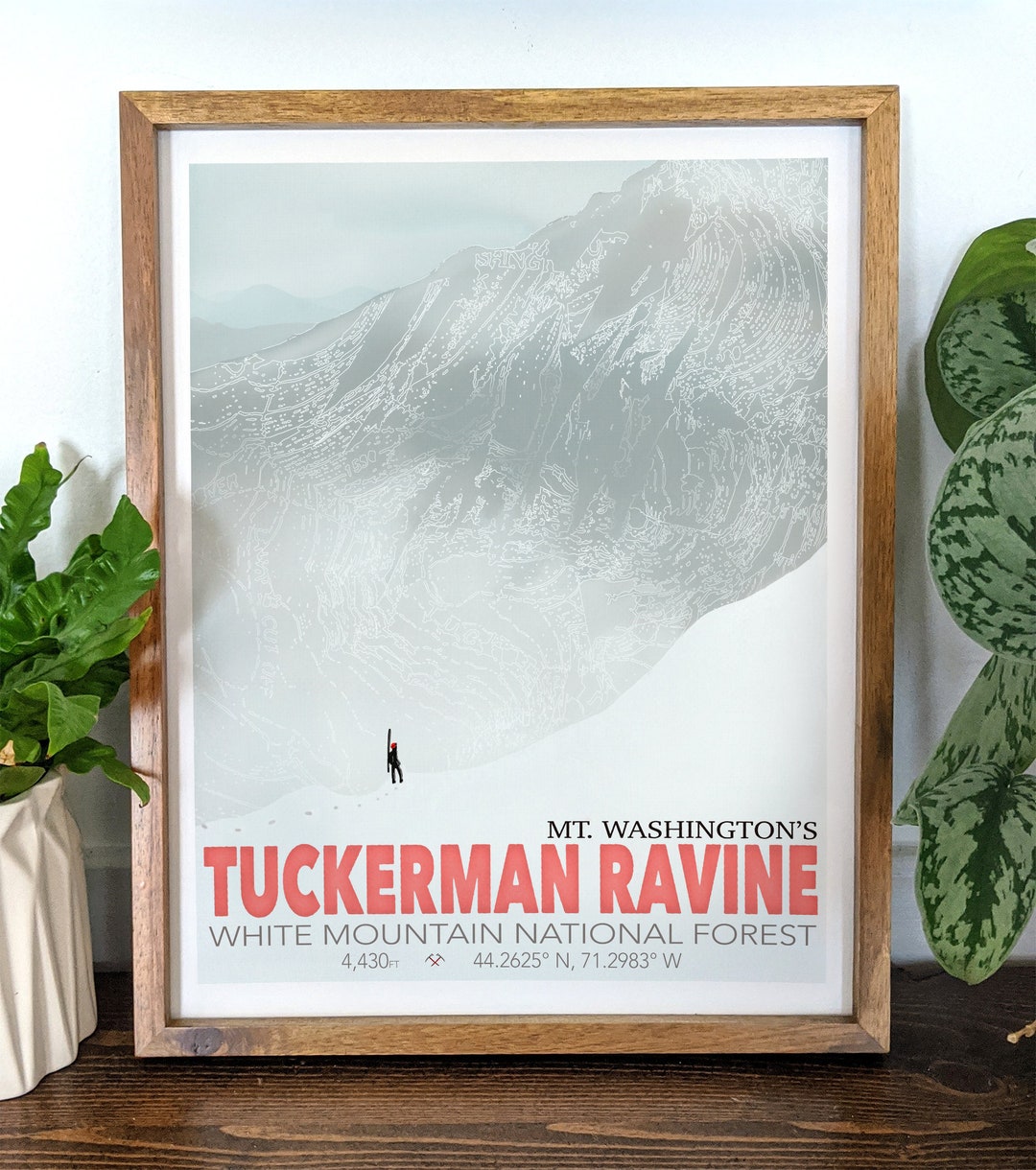 Tuckerman Ravine Illustration - Backcountry Skiing - Hiking - New ...