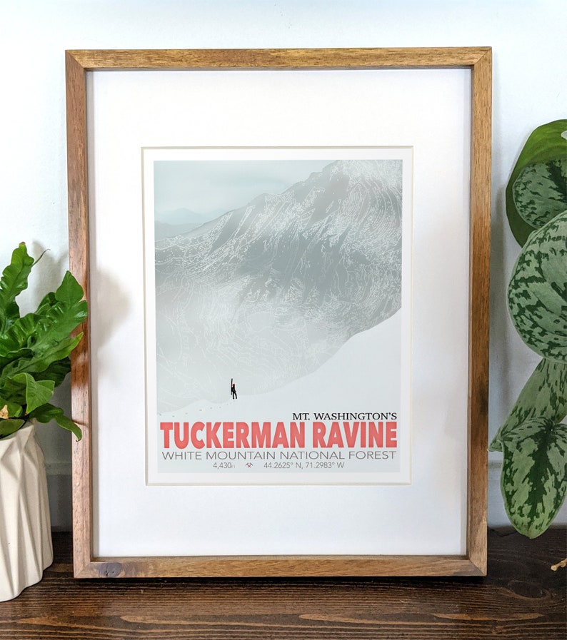 Tuckerman Ravine Illustration Backcountry Skiing Hiking - Etsy
