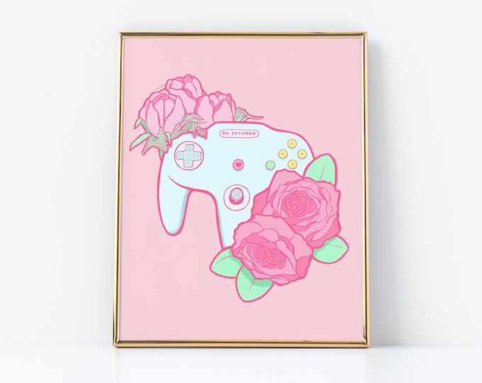 Nintendo 64 Controller-inspired Mini-print - Cute Gamer Room Decor ...