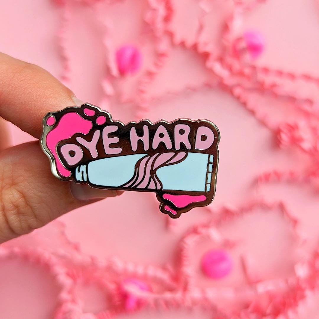 Dye Hard Enamel Pin – Cute Kawaii Enamel Pin for Fun Hair Dye Lovers ...