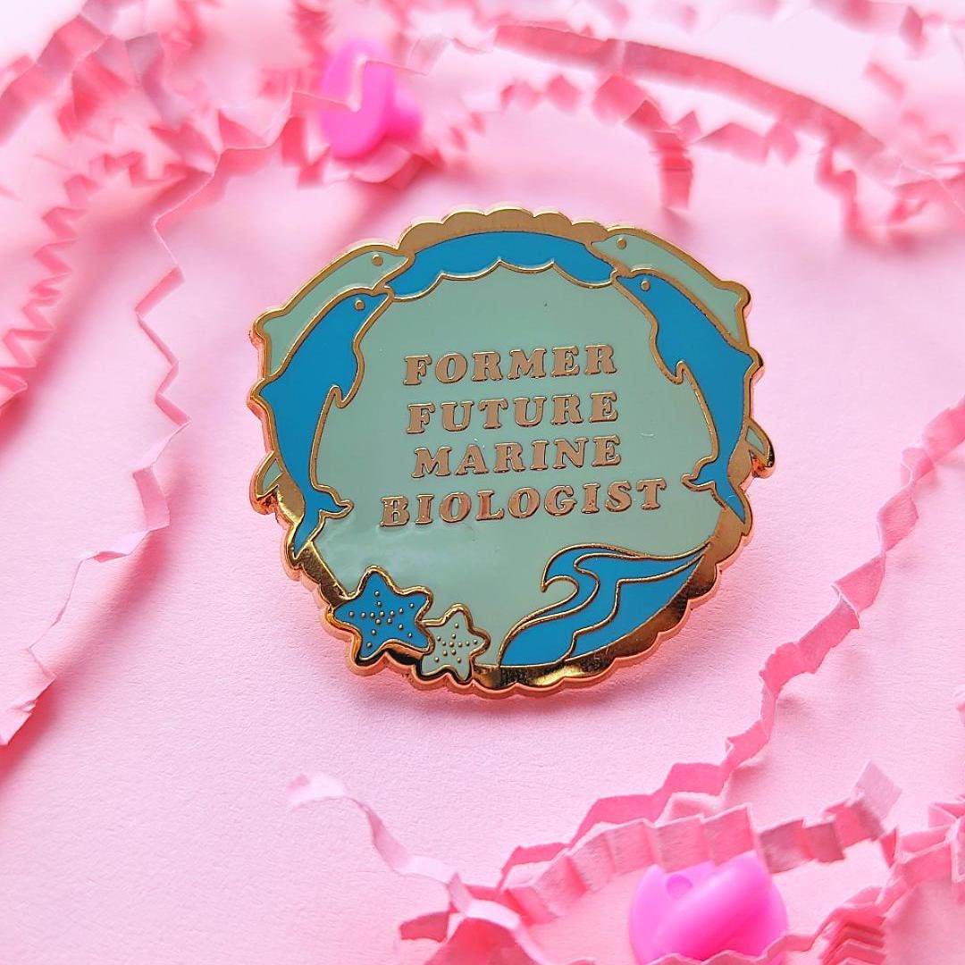 Former Future Marine Biologist Enamel Pin - Funny Sea Life Pin Badge ...