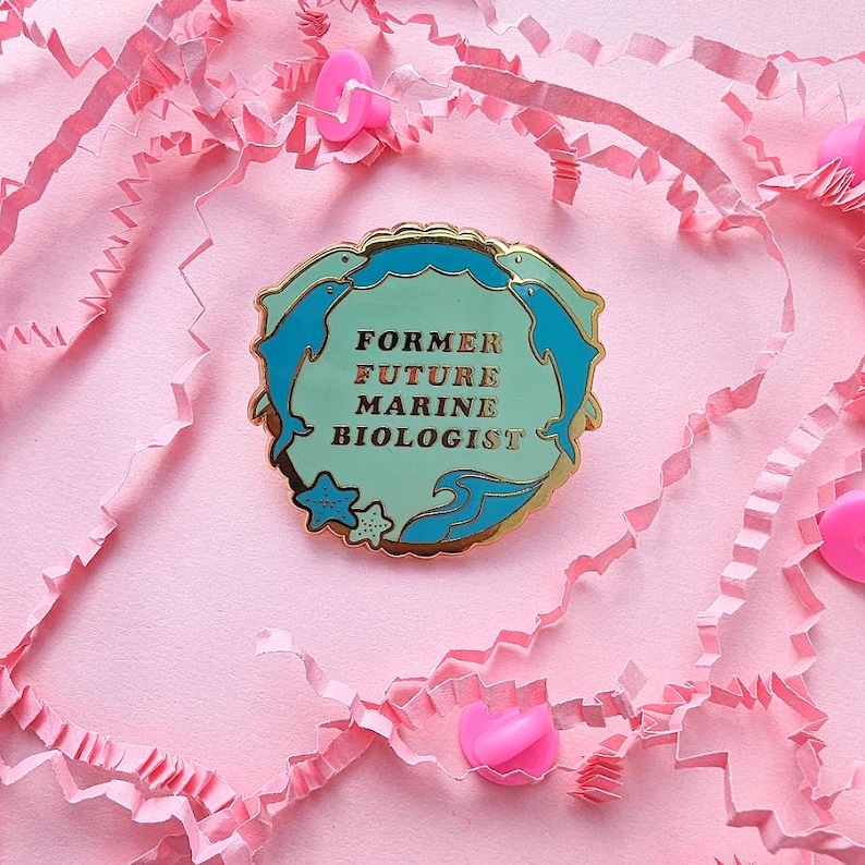 Former Future Marine Biologist Enamel Pin - Funny Sea Life Pin Badge ...