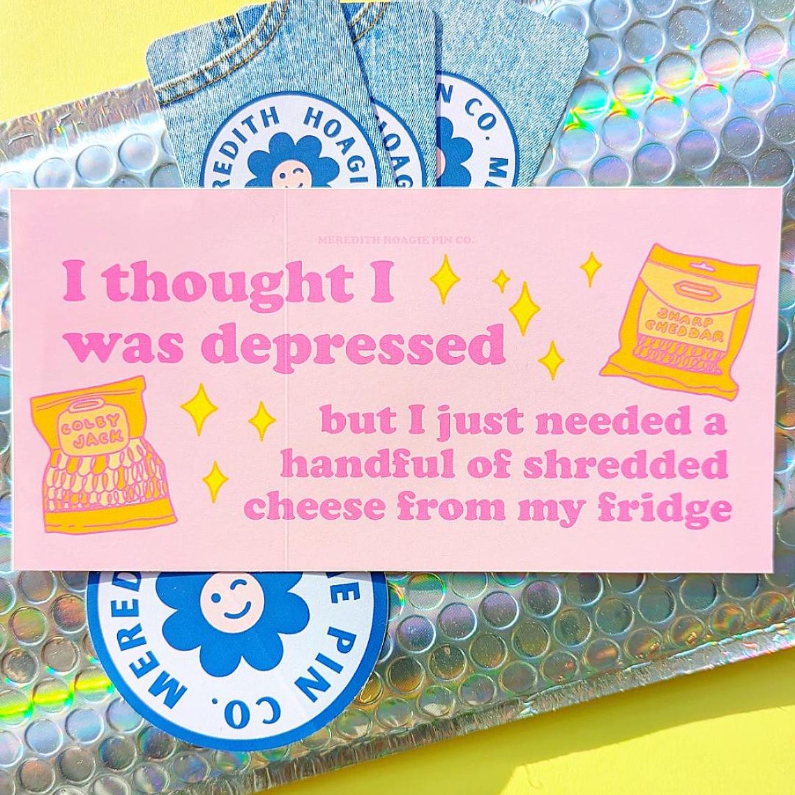 I Thought I Was Depressed Funny Bumper Sticker – Relatable Mental ...