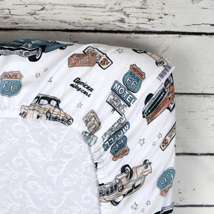 Vintage Car Crib Sheet: Route 66 Organic Cotton Bedding - Etsy