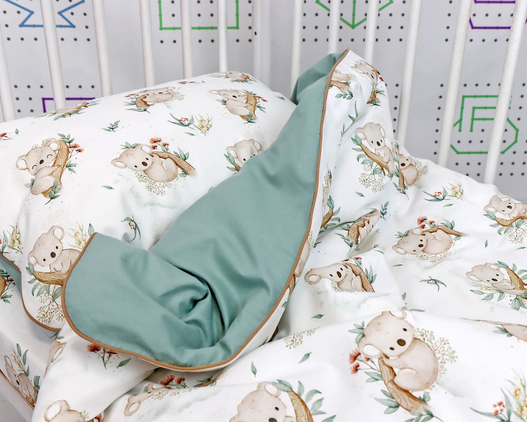 Koala Baby Bedding Set: Cotton Nursery Duvet Cover and Pillowcase - Etsy