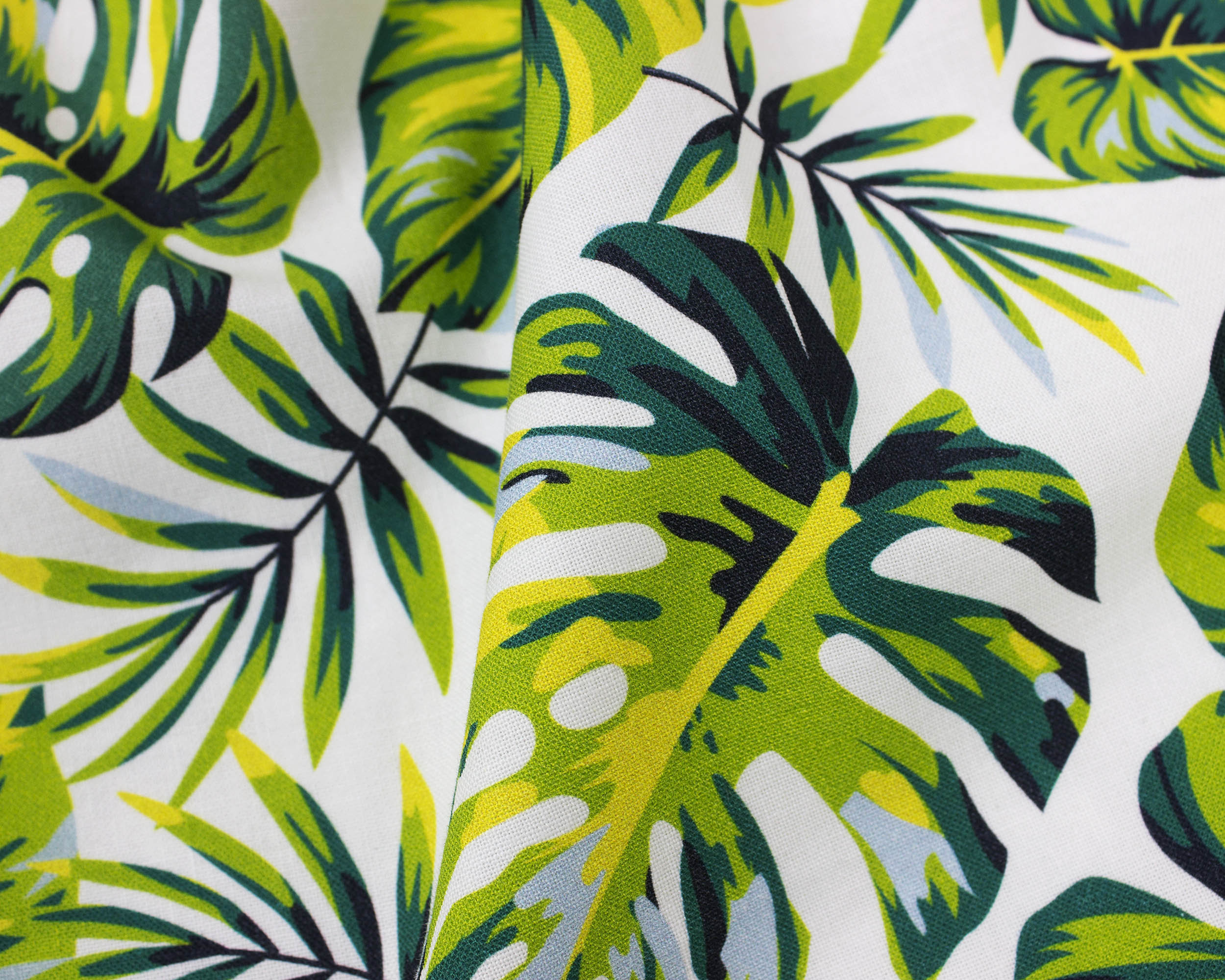 Tropical Jungle Leaves Cotton Fabric – Bold Rainforest Print - Etsy