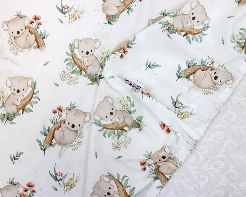 White Koala Baby Sheet, Cotton Fitted/flat/top Sheet, Koala Bears and ...
