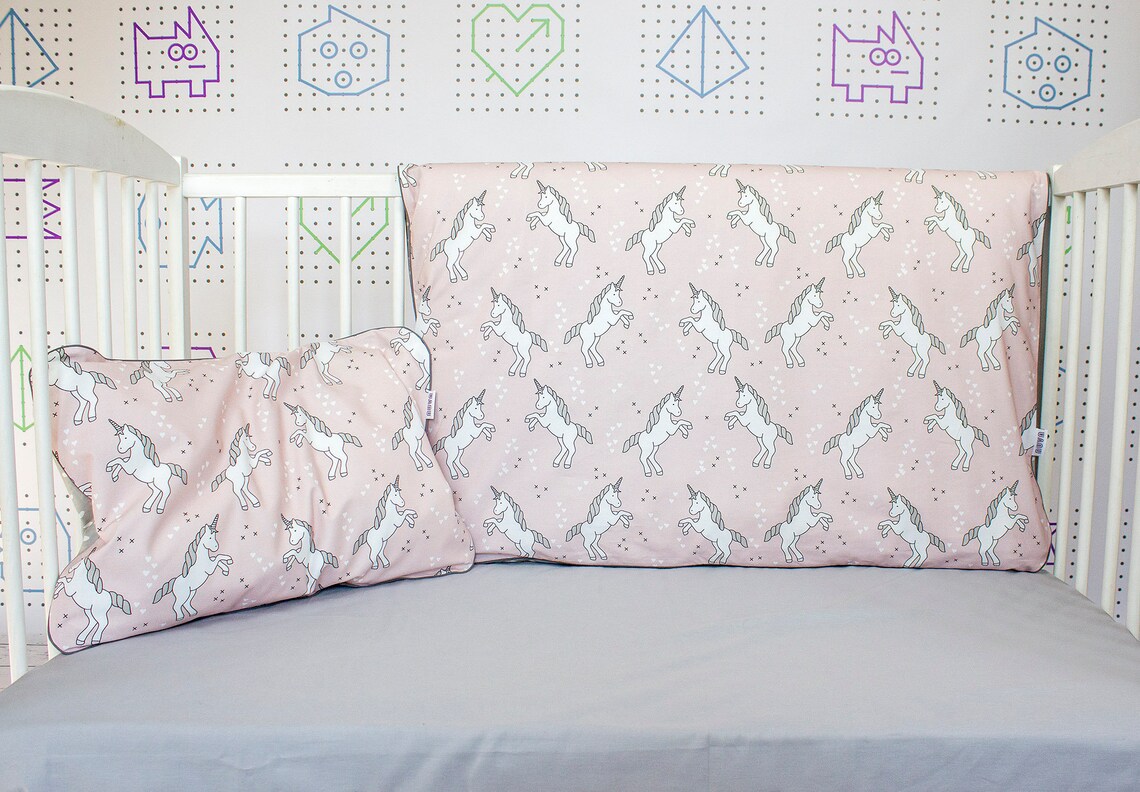 Unicorn Kids and Baby Duvet Cover Cotton Nursery Bedding Set - Etsy