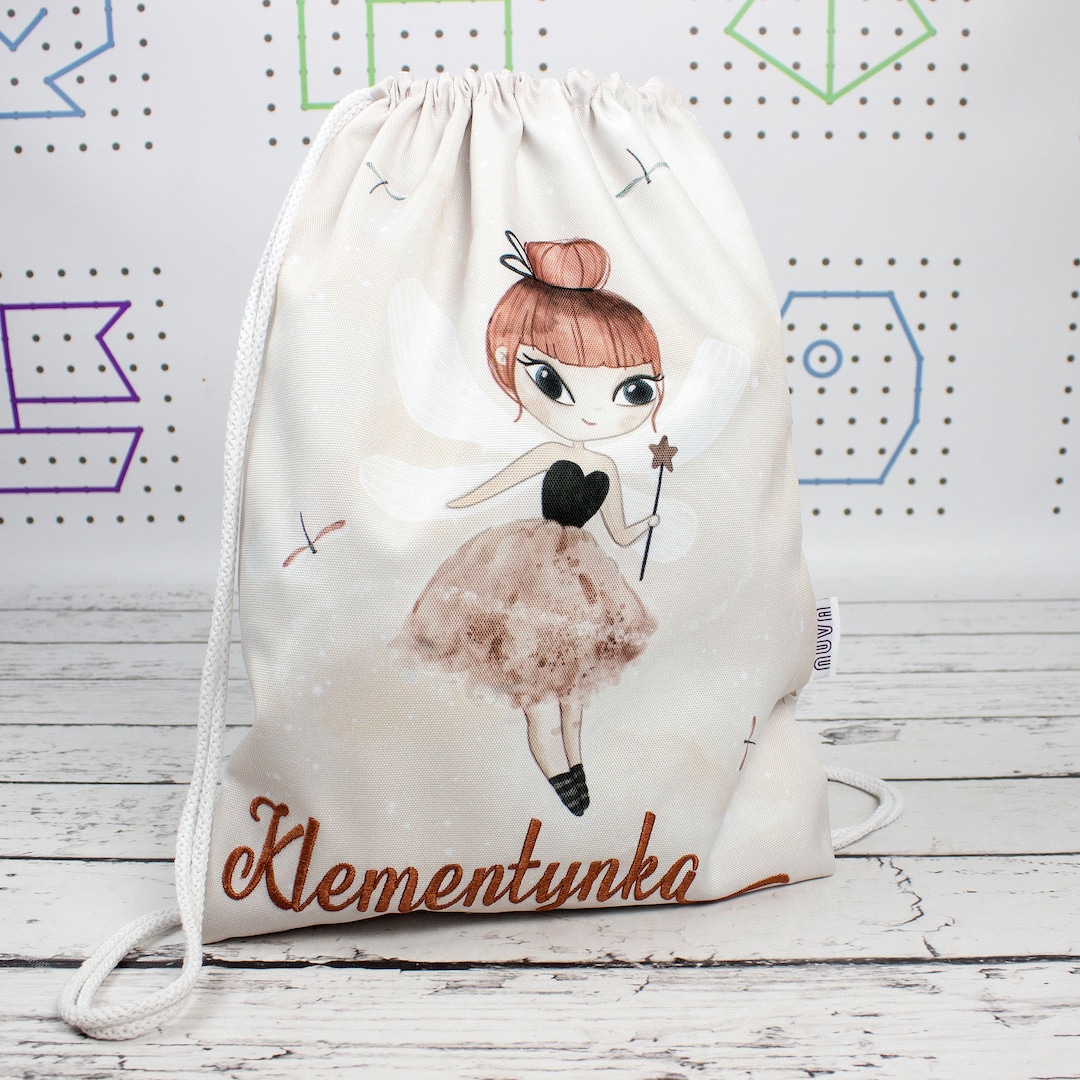Soft Pink Fairy Baby Backpack, Personalized Kids Bag, Waterproof Gym ...