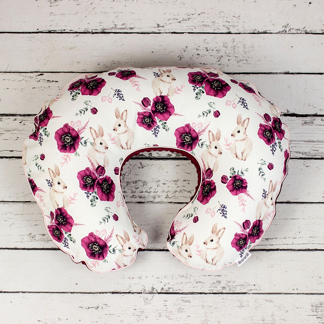 Ready to Ship! Mallow Bunny Nursing Pillow Cover, Floral Handmade ...