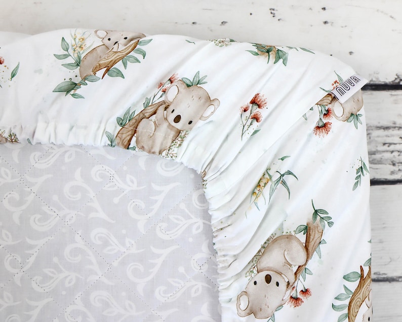 White Koala Baby Sheet, Cotton Fitted/flat/top Sheet, Koala Bears and ...
