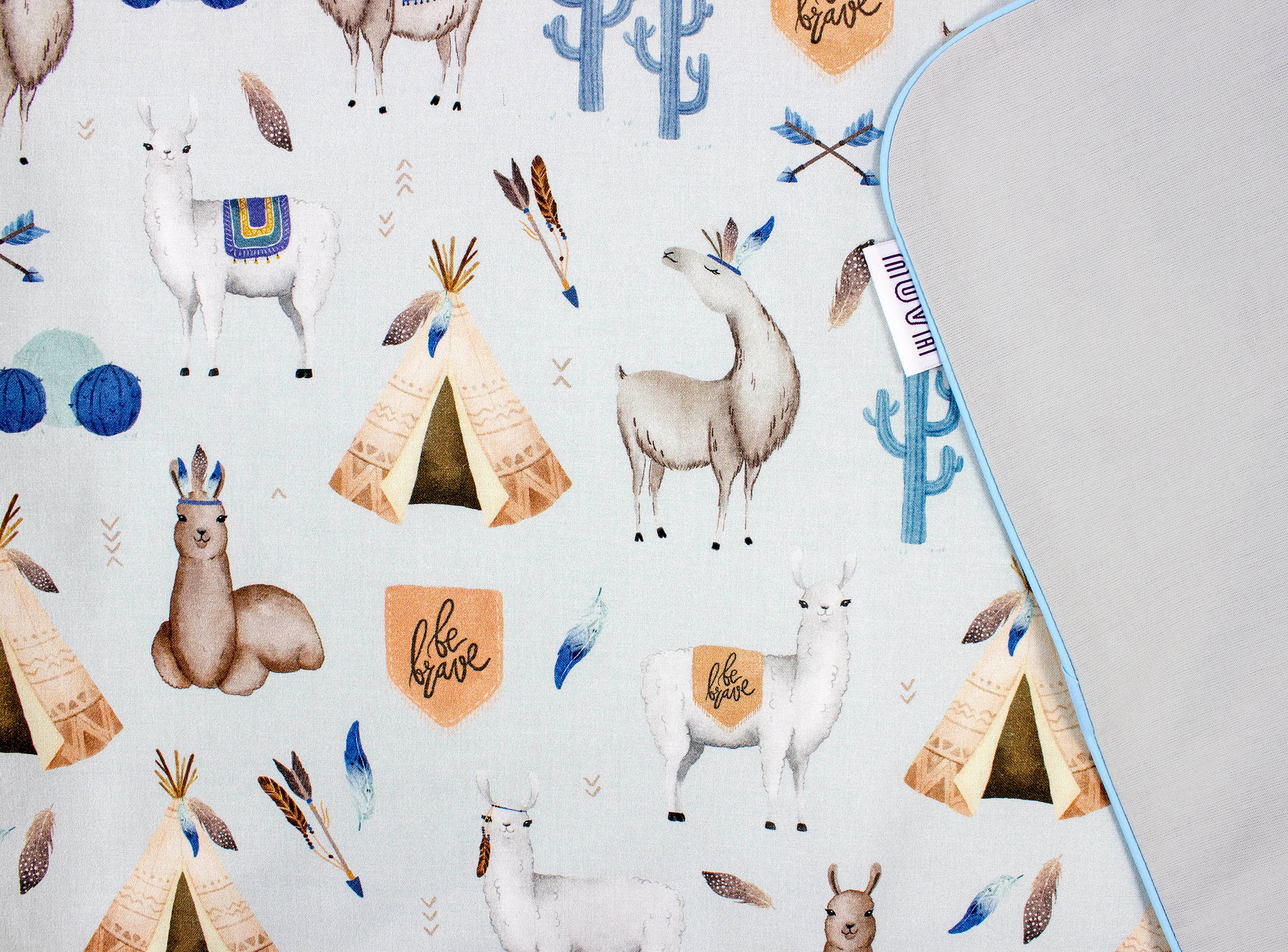 Blue Be Brave Llama Kids and Baby Bedding Set Soft Cotton | Etsy
