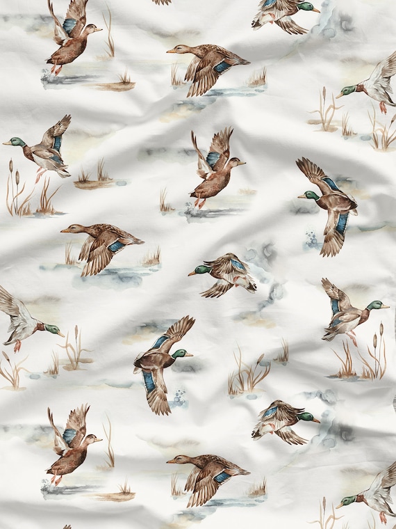 Wildlife Duck Upholstery Heritage Windsong Ivory Bird Fabric | 1502